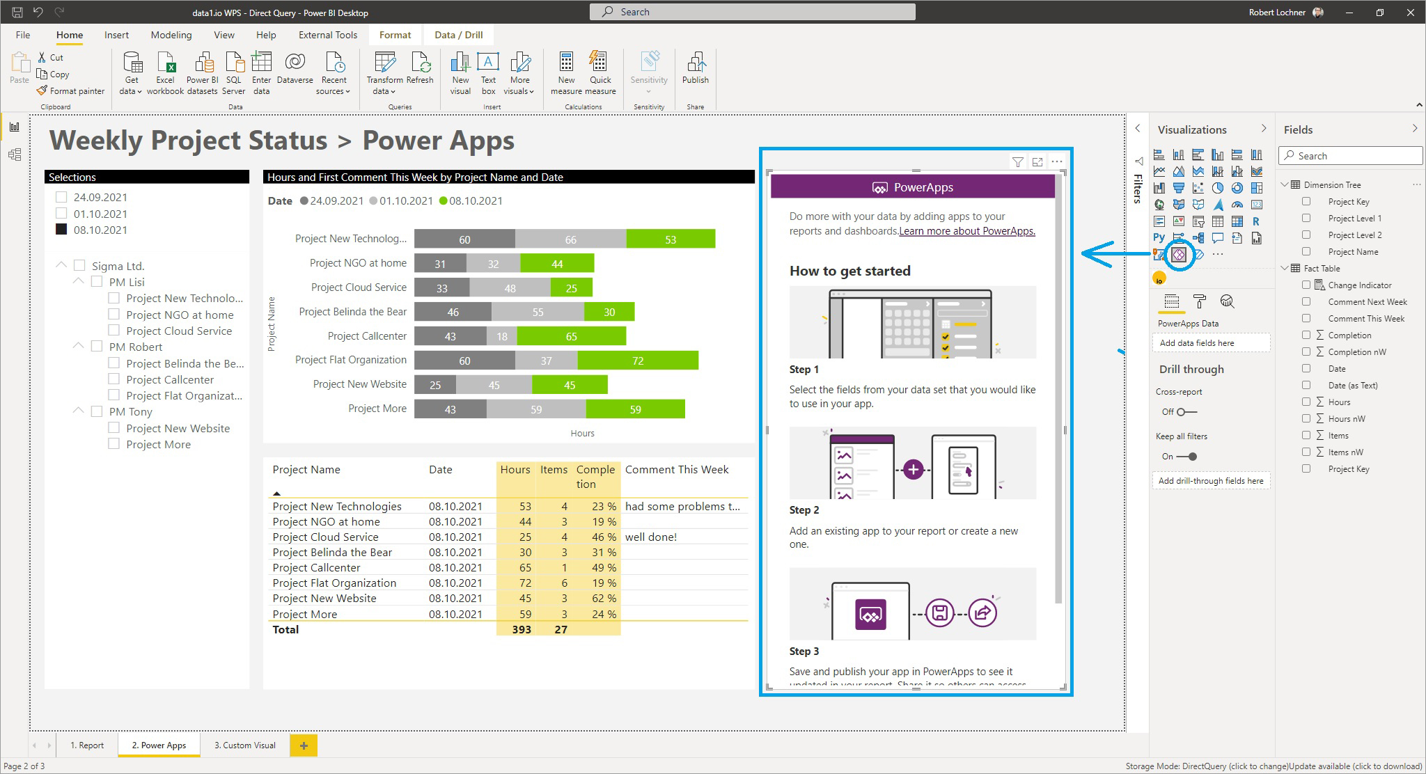 Datenerfassung in Power BI (Teil 2): Power Apps Visual – Linearis ...