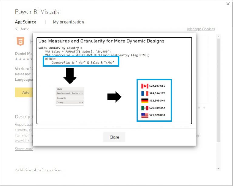Anwendungen in Power BI mit dem Visual „HTML Content“ einbetten ...