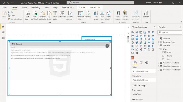 Anwendungen in Power BI mit dem Visual „HTML Content“ einbetten – Linearis :: Power BI & data1.io