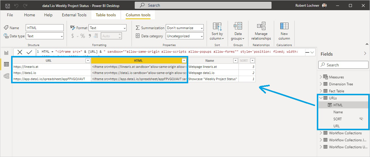 Anwendungen in Power BI mit dem Visual „HTML Content“ einbetten ...