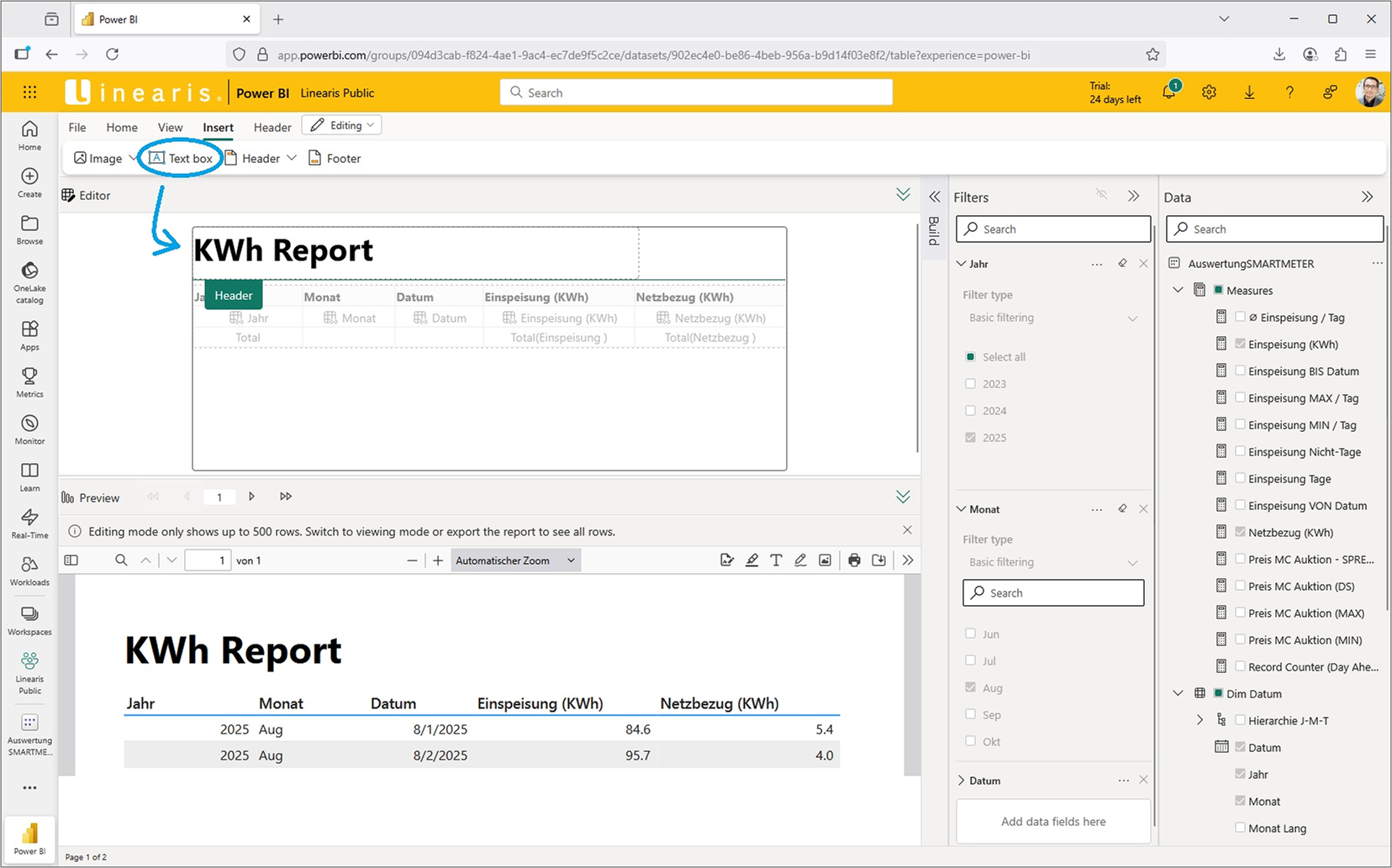 Paginated Reports – Teil 1 Erstellung mit dem Power BI Editor ...
