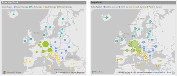 Azure Map Visual in Power BI (Teil 1) – Vergleich der allgemeinen ...
