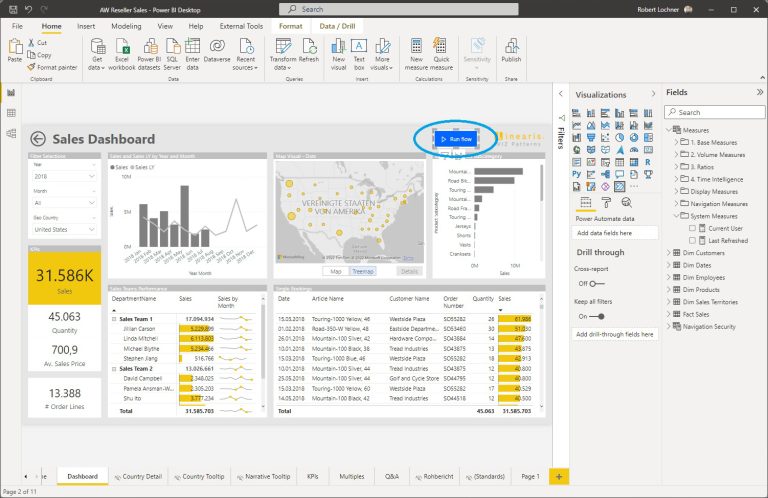 Processing in Power BI mit dem Power Automate Button starten – Linearis :: Power BI & data1.io