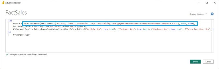 Import von Excel Dateien aus MS Teams, SharePoint und OneDrive – Linearis :: Power BI & data1.io